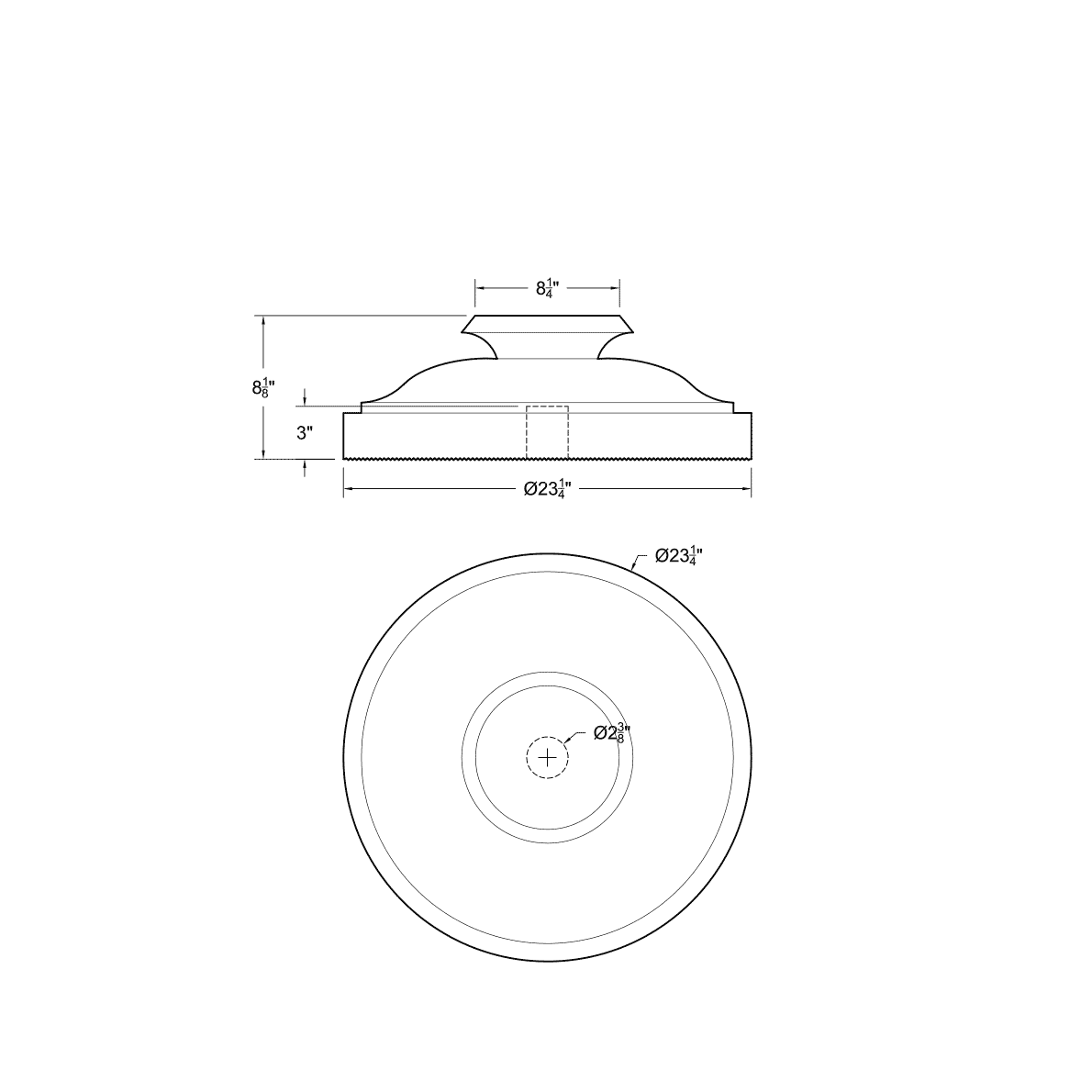 F 18 Finial, base - Concrete Designs Inc.